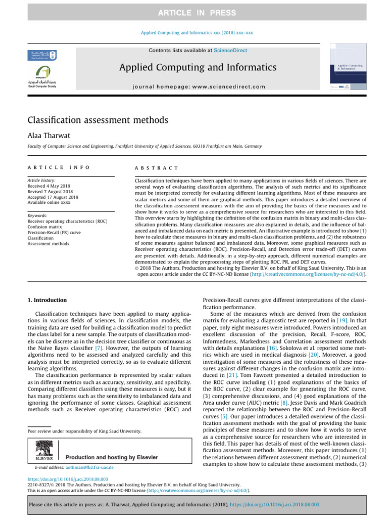 Lectura 1 | PDF | Sensitivity And Specificity | Receiver Operating Characteristic