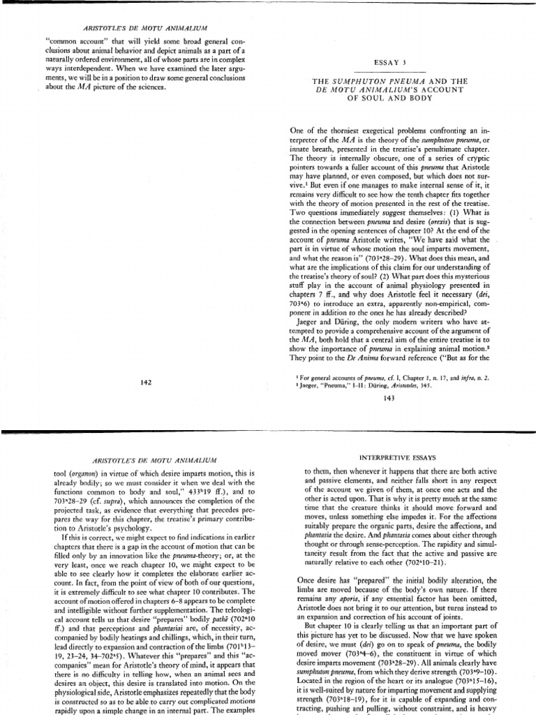 Aristotle's Theory of Pneuma and Motion | PDF | Soul | Aristotle