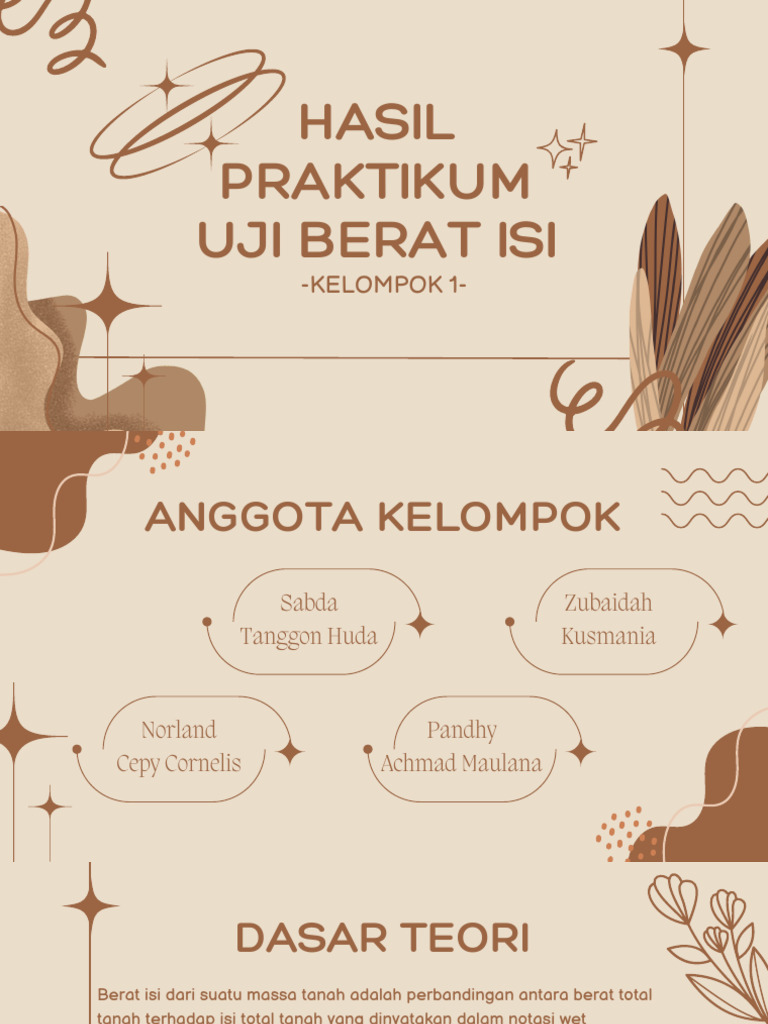 Kelompok 1 Lab. Uji Tanah (Uji Berat Isi) | PDF