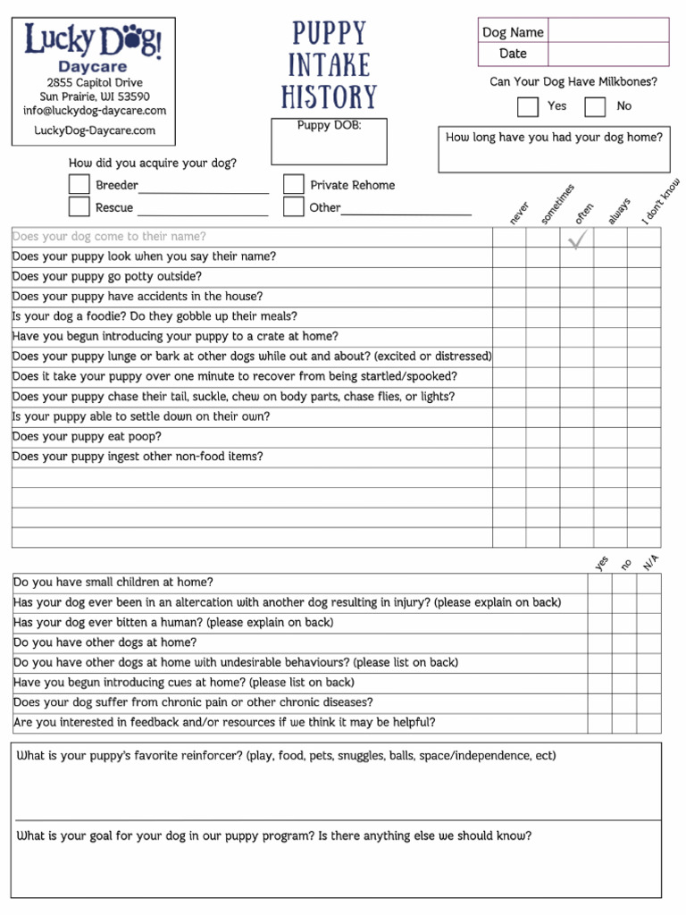 Puppy Tracking | PDF