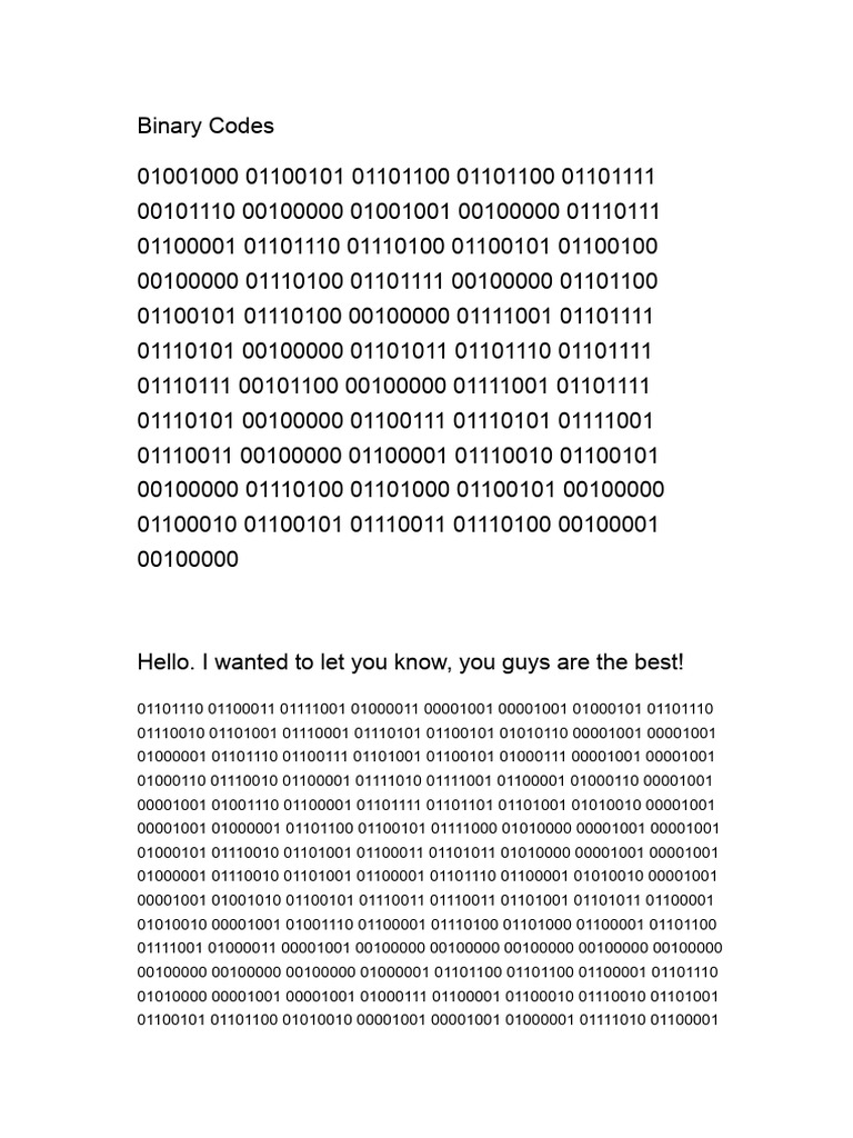 Binary Codes | PDF