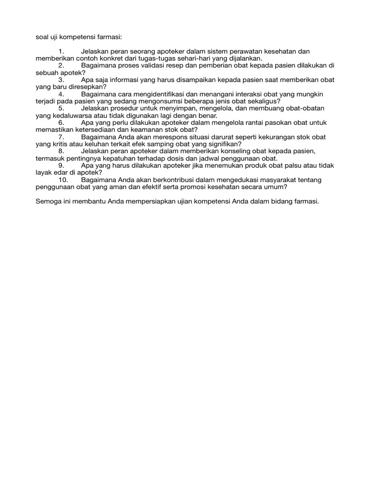 Soal Ukom Farmasi | PDF | Kesehatan Holistik