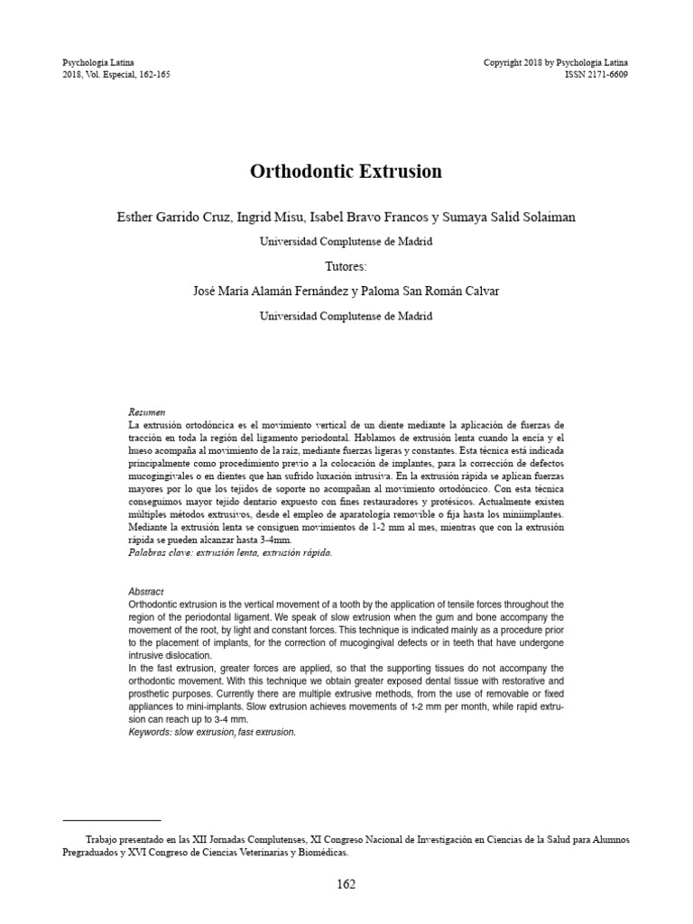 Orthodontic Extrusion | PDF | Diente | Boca