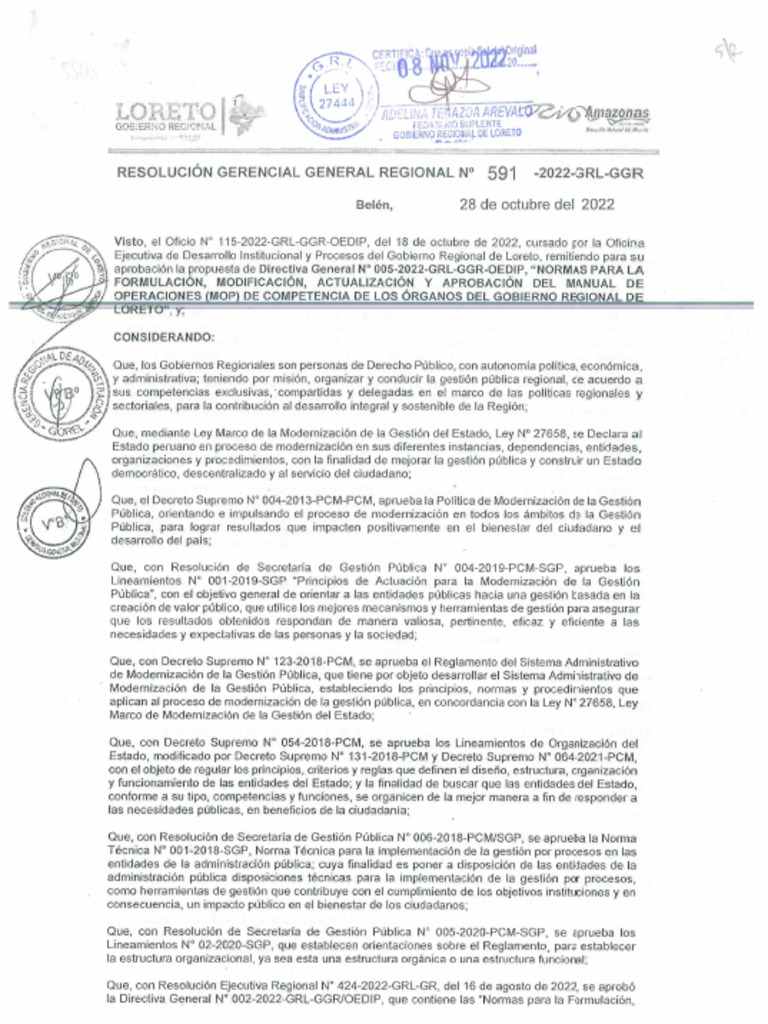 RGR 591-2022 - Directiva N°005-2022 - Formulacion Modificacin ...