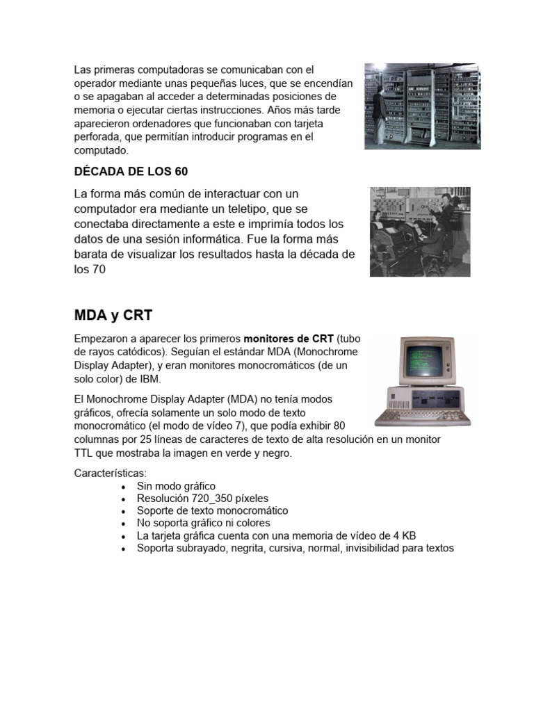 evolucion de los monitores | PDF | Monitor de computadora | Tecnología ...