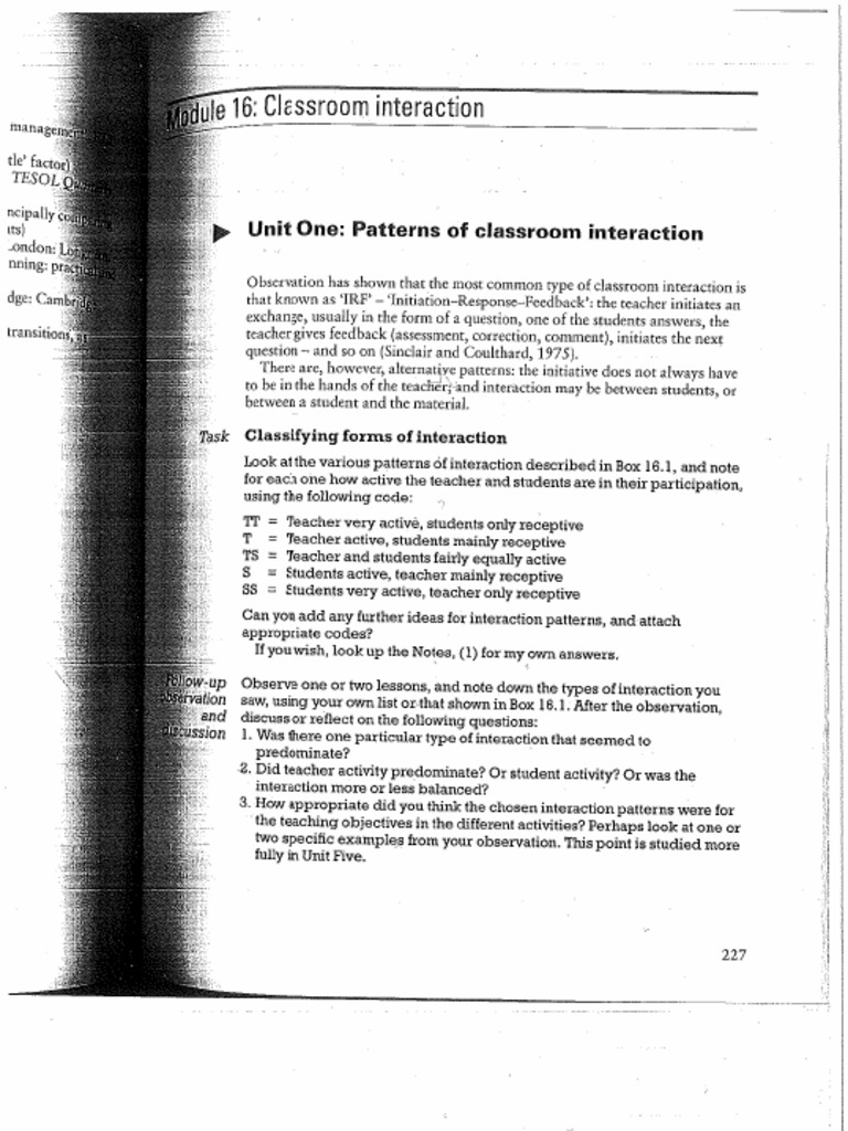 CORE READING - Ur - Classroom Interaction | PDF