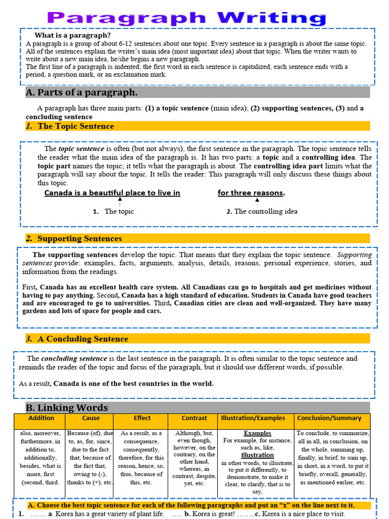 How To Write A Paragraph Fun Activities Games - 119327 | PDF ...