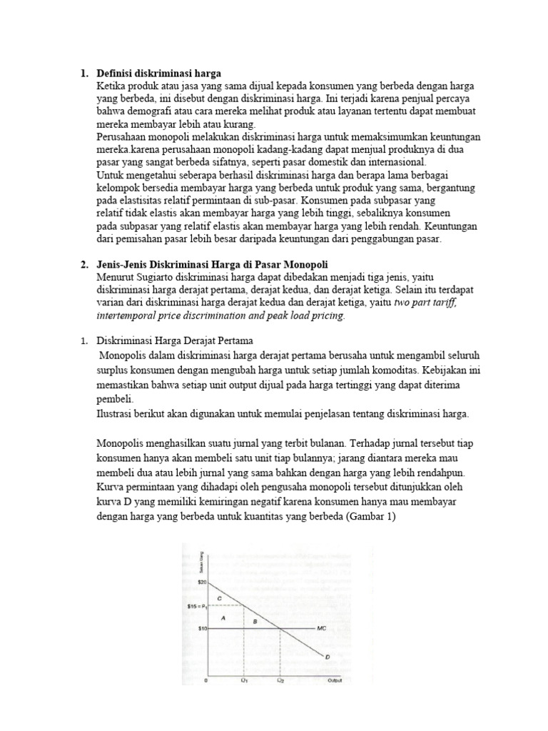 Definisi Diskriminasi Harga | PDF | Pengelolaan Keuangan & Uang