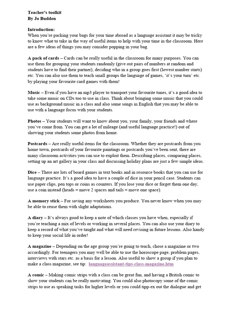 OPTIONAL1 - Teachers Toolkit | PDF | Learning