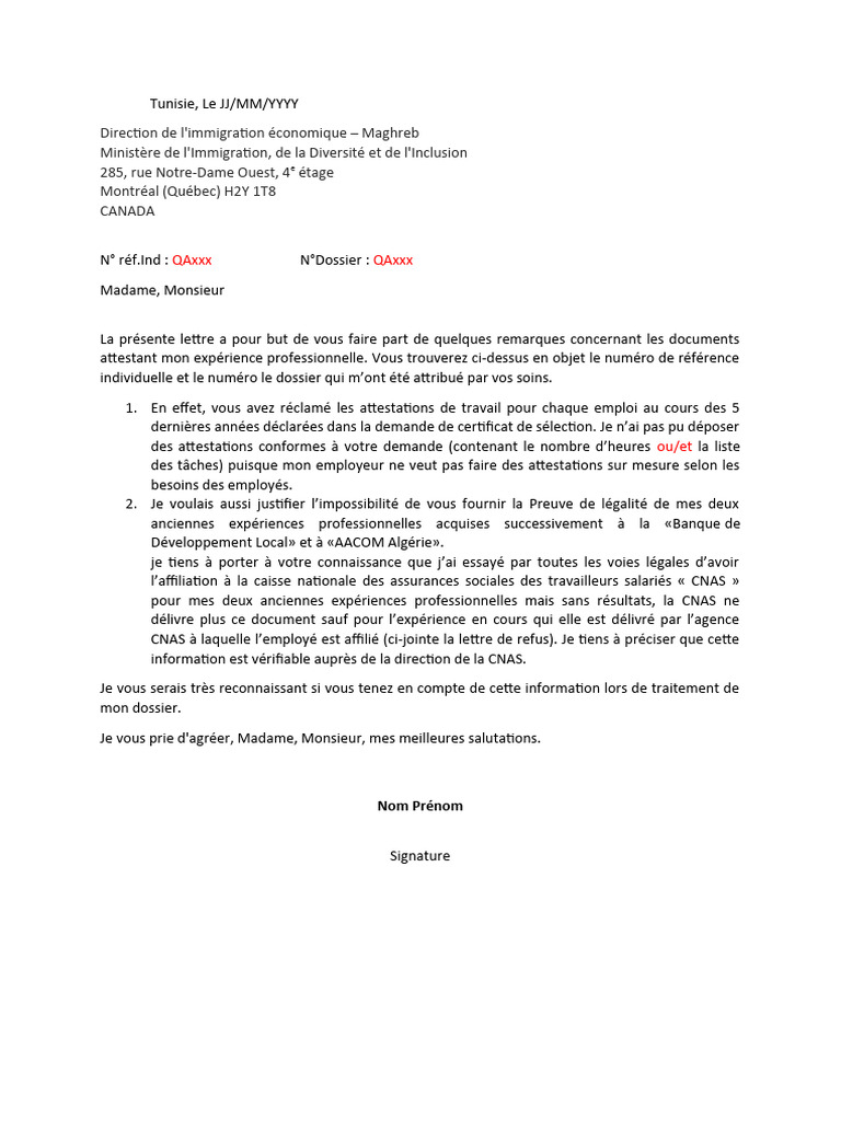 Exemple Lettre Explicative | PDF