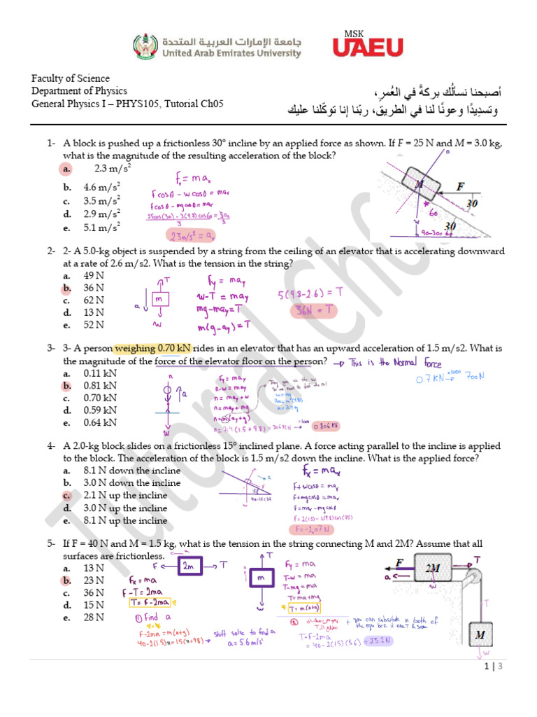 Tutorial - Ch5 by MSK | PDF | Force | Mechanical Engineering