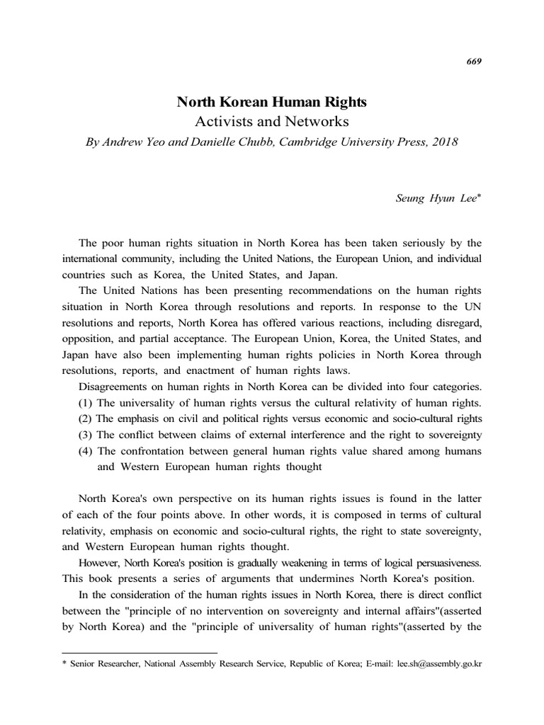 North Korean Human Rights Activism Insights | PDF | North Korea | World ...