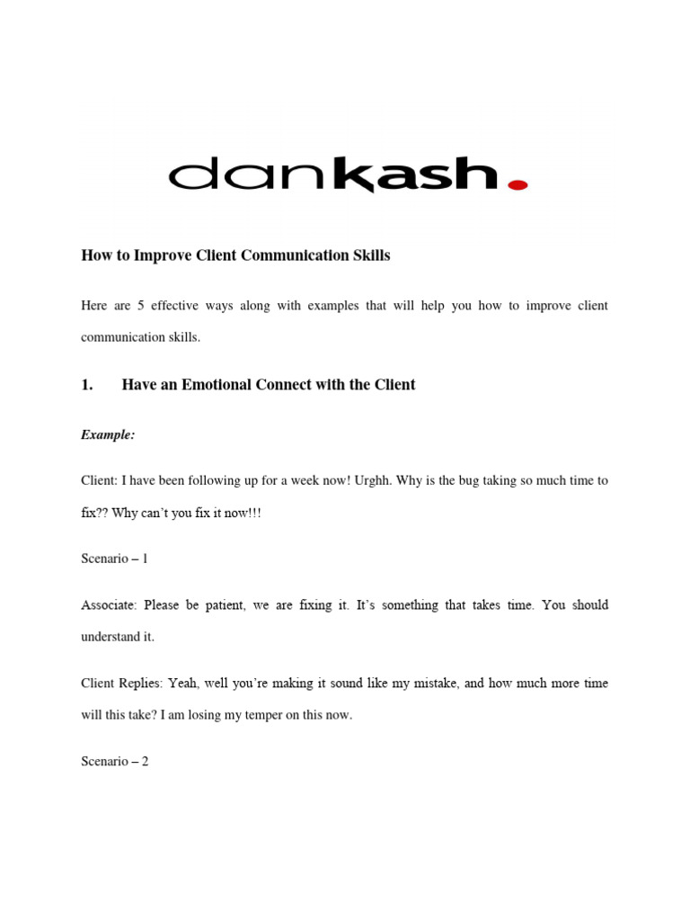 How To Improve Client Communication Skills | PDF | Customer