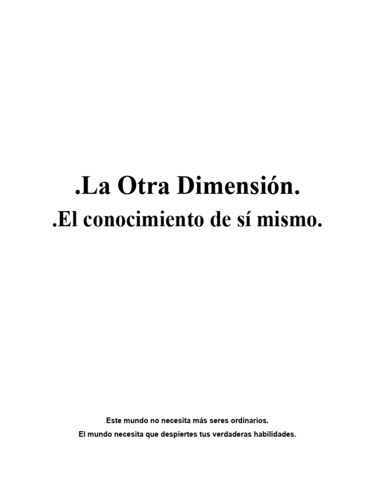 La Otra Dimensión | PDF | Mente | Amor