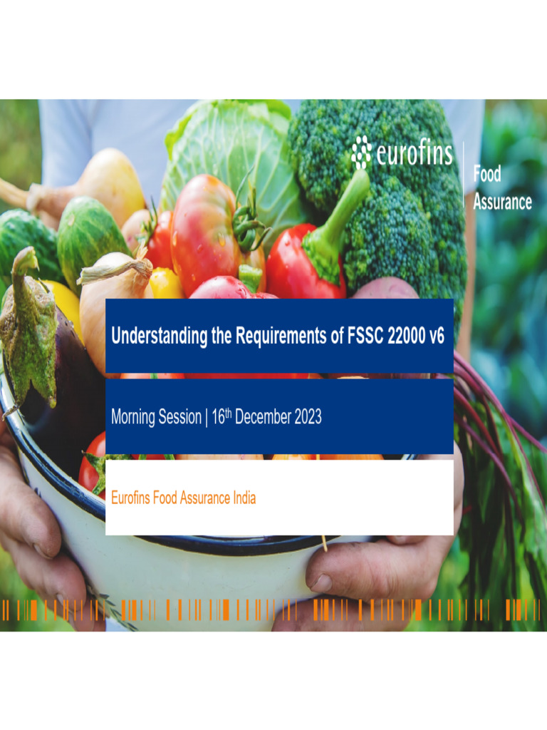 Understanding the Requirements of FSSC 22000 v6 (16 Dec ) | PDF