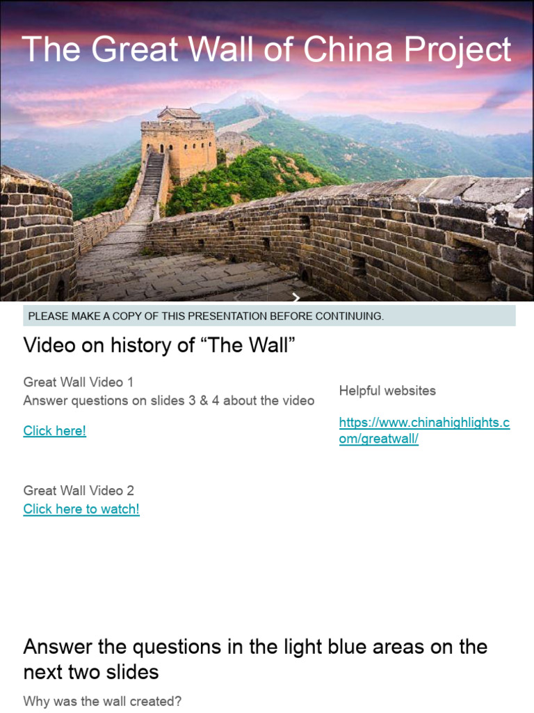 The Great Wall of China Project Salathe | PDF