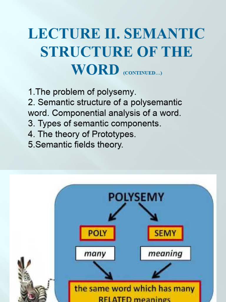 Lecture II Polysemy | PDF | Word | Semantics