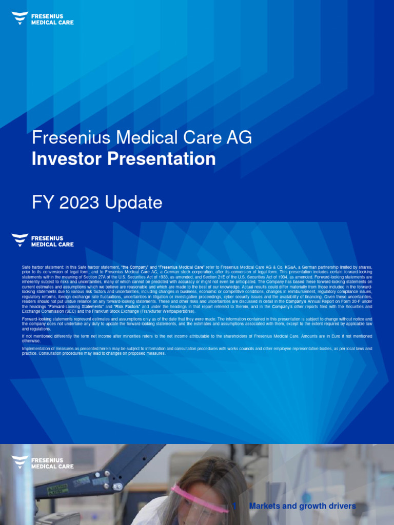 FME FY 2023 Investor Presentation | PDF | Chronic Kidney Disease | Hemodialysis