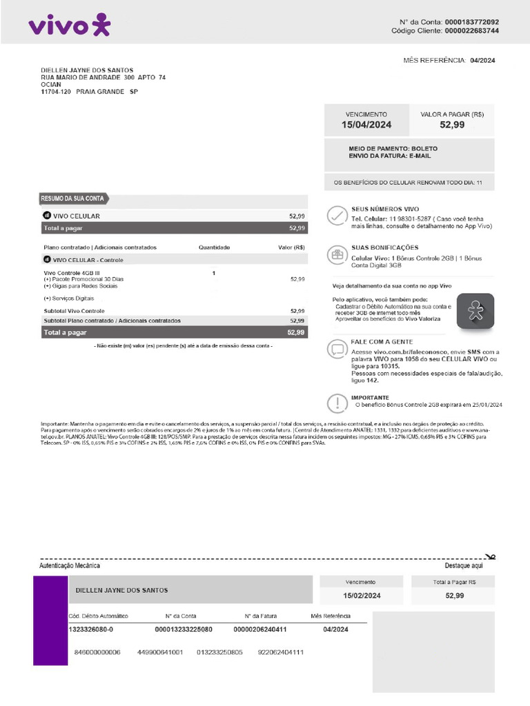 COMPROVANTE VIVO__ | PDF