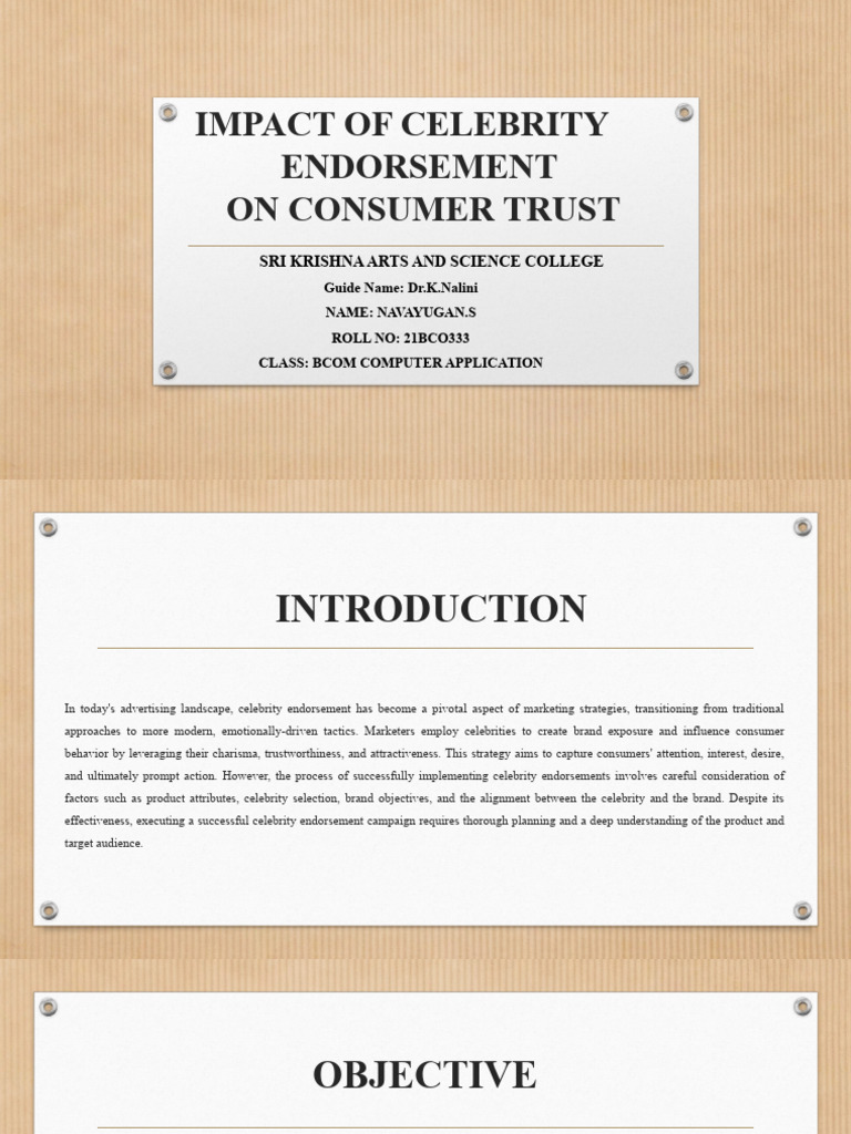 Impact of Celebrity Endorsement on Consumer Trust | PDF | Behavior ...