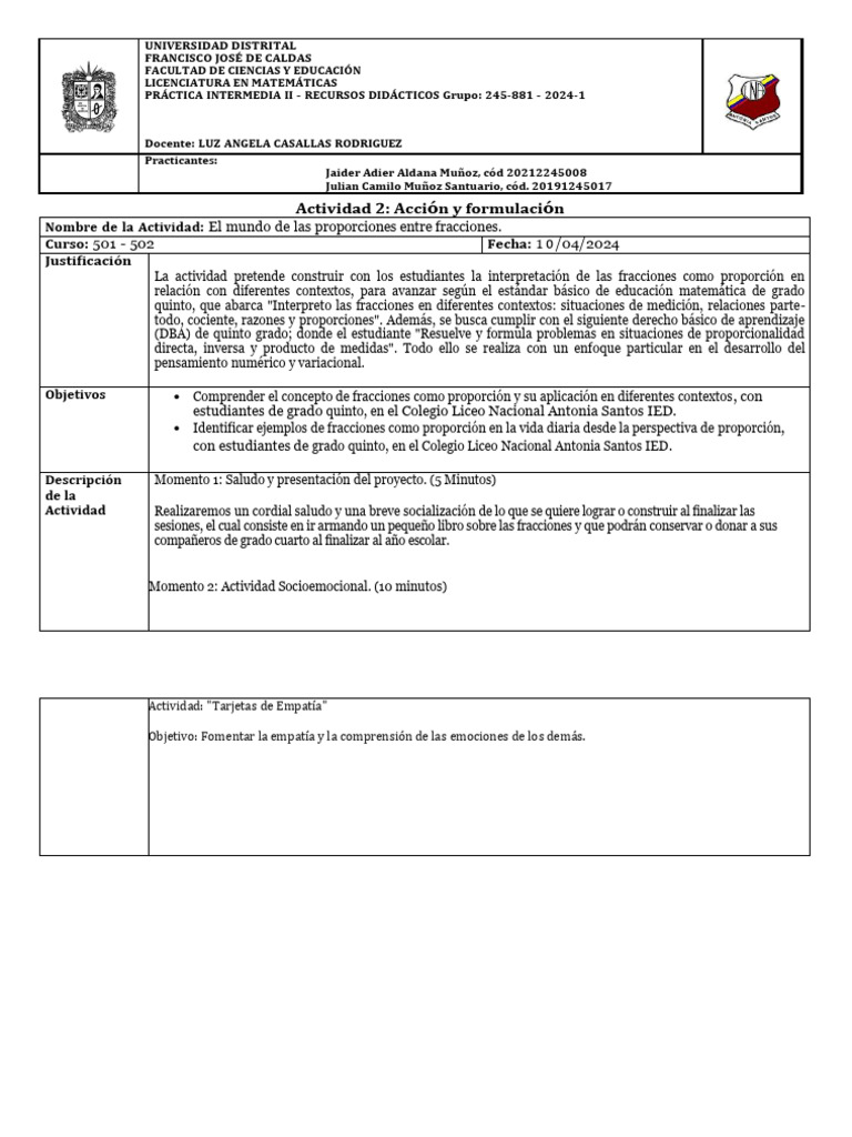 Plan Clase Dos_removed | PDF | Empatía | Maestros