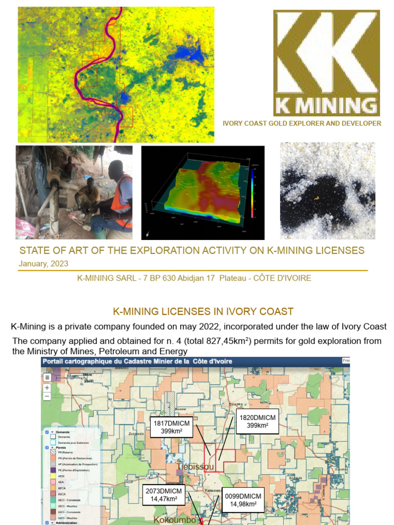 K-Mining SARL Gold Exploration Update | PDF | Fault (Geology) | Geology