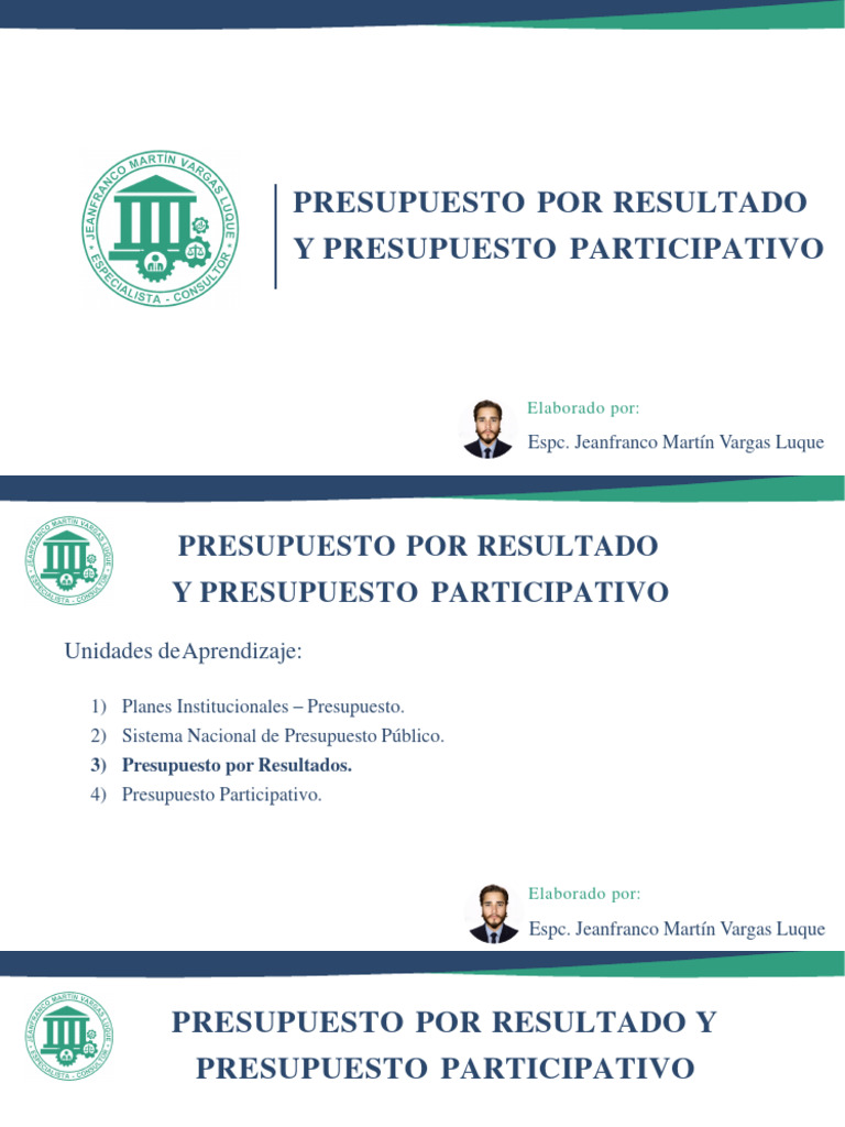 Presupuesto Por Resultados - Jeanfranco Martin Vargas Luque | PDF | Presupuesto | Economias