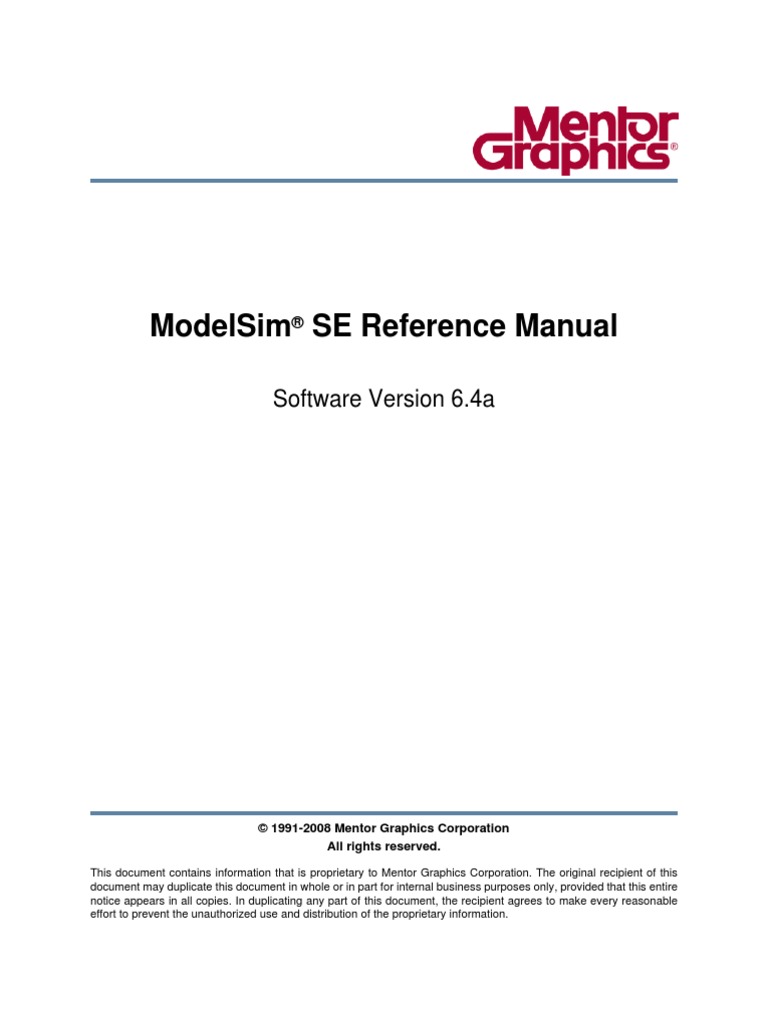 Modelsim Se Ref | PDF | Computing | Software