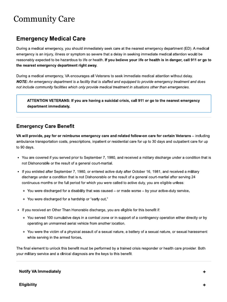 Emergency Medical Care Community Care | PDF