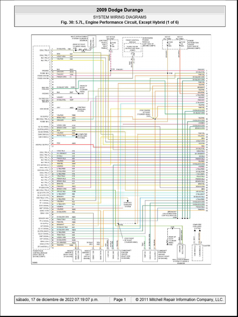 Diagrama Electrico Dodge Durango 2009 5.7 | PDF