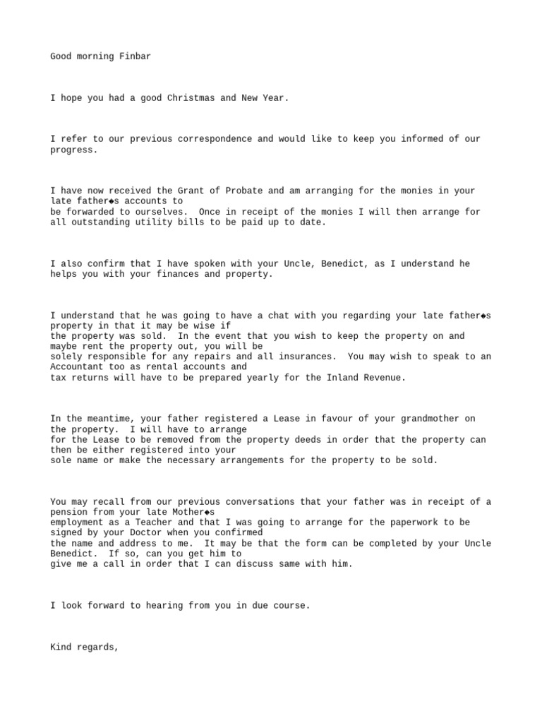 Letter From Angela Meecham | PDF