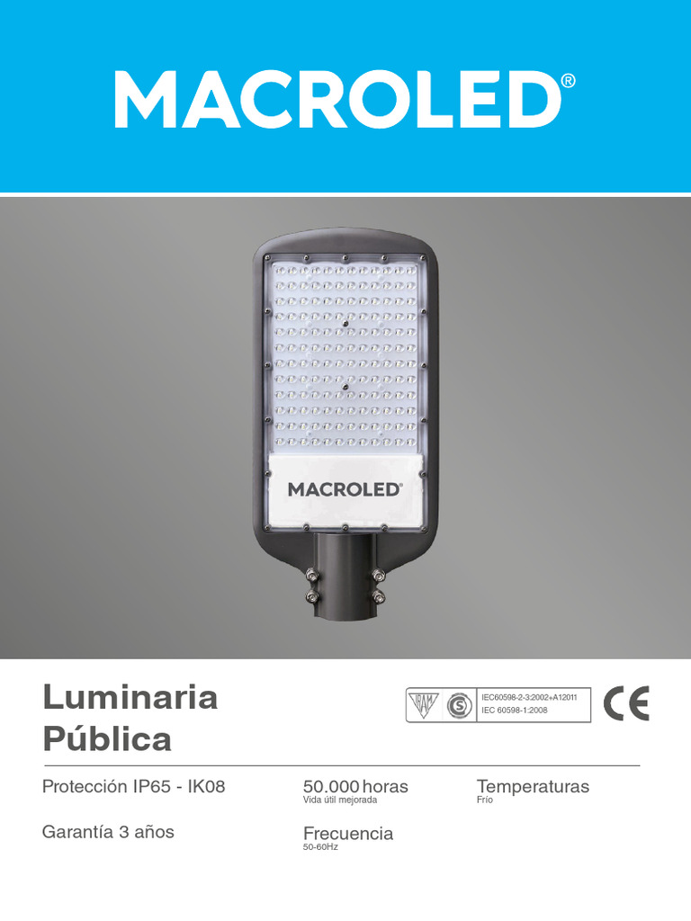 Ficha Tecnica - Luminaria Publica Led 50-100-150w | Descargar gratis PDF | Ciencia de los ...