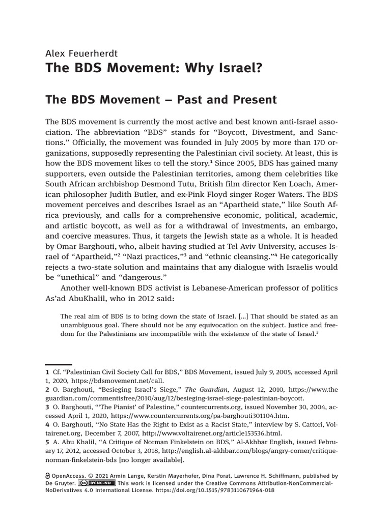 BDS Movement: Impact and Controversy | PDF | Boycott, Divestment And ...