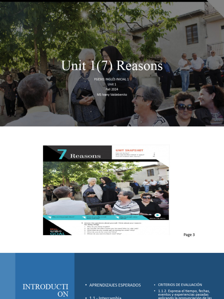 Unit 1 (7) REASONS Priorizada | PDF | Linguistics