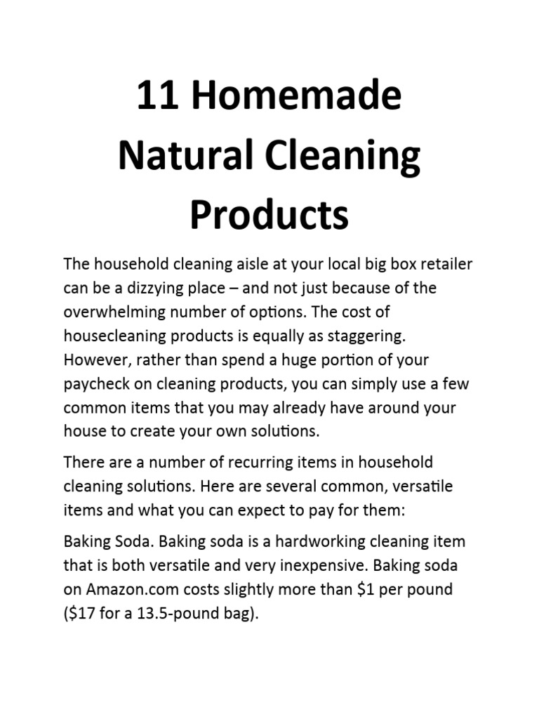 11 Homemade Natural Cleaning Products | PDF | Vinegar | Countertop 11 Homemade Natural Cleaning Products | PDF | Vinegar | Countertop