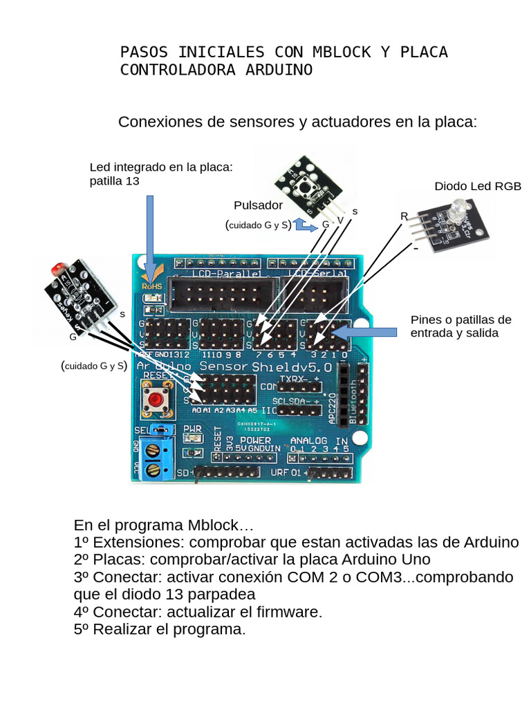 Ejercicios Mblock motores LCD y mbot | PDF | Arduino | Diodo emisor de luz