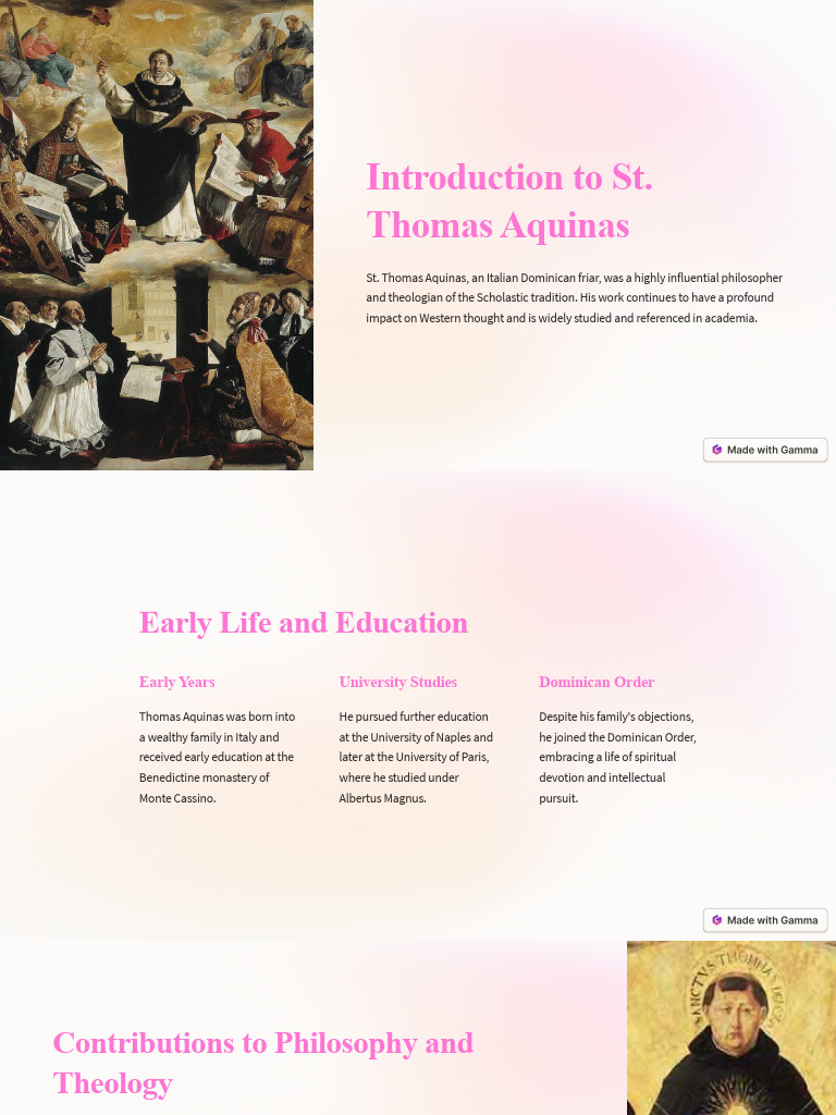 Introduction To ST Thomas Aquinas | PDF | Thomas Aquinas | Thomism