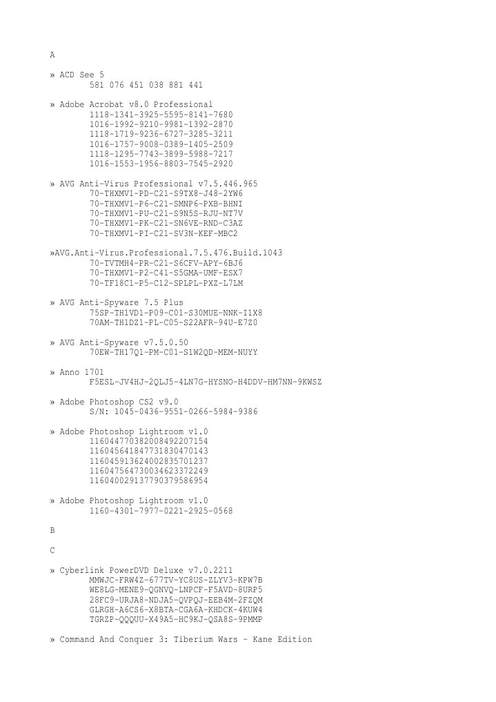 Serial Number Software | PDF | Windows Xp | Microsoft Windows