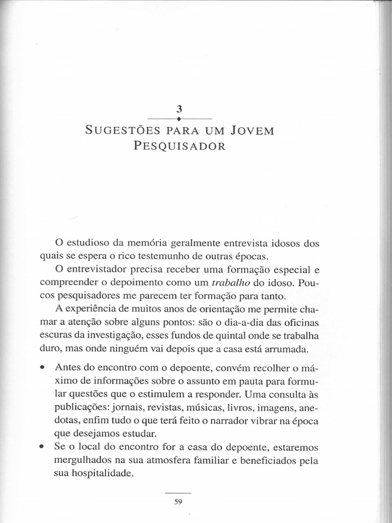 BOSI, Eclea - Sugestões para Um Jovem Pesquisador | PDF