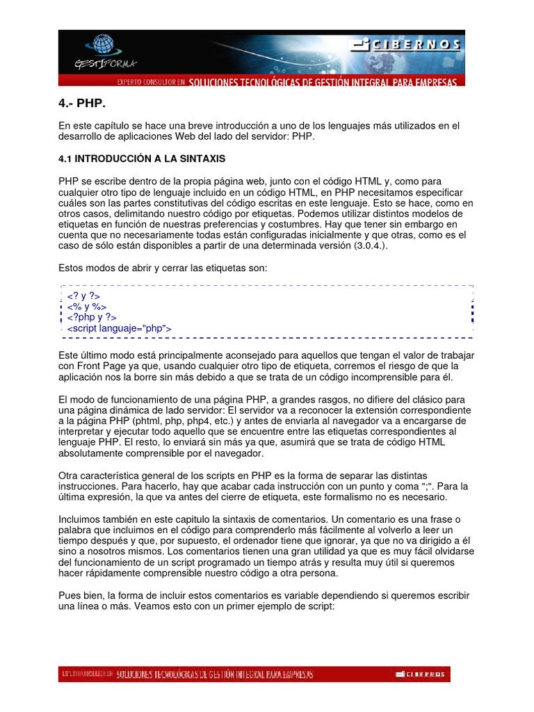 Gestiforma Modulo4 4 | PDF | Php | Lenguaje de programación