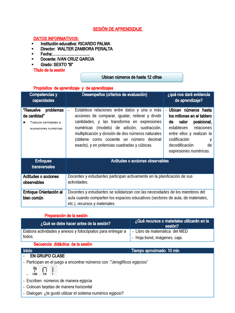 Ubican Num 12 Cif | PDF | Enseñando | Aprendizaje