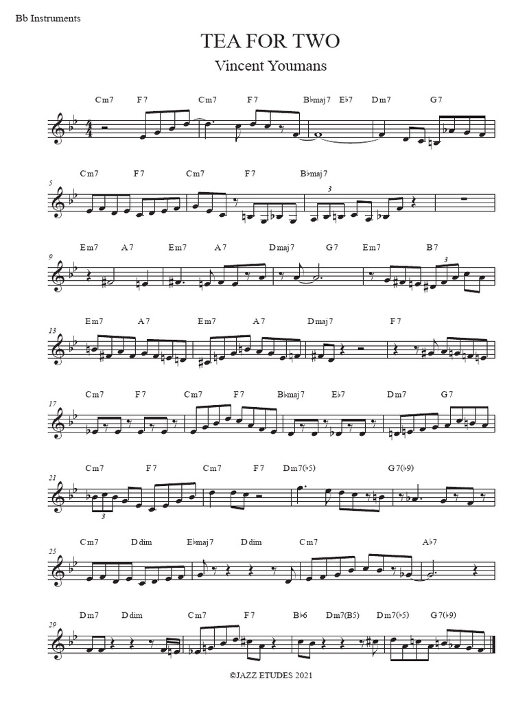 Tea For Two BB - Score | PDF