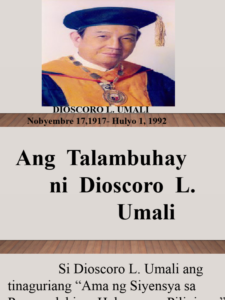 Ang Talambuhay Ni Dioscoro L. Umali | PDF