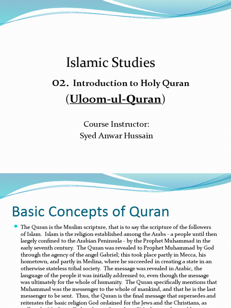 Introduction to Quranic Studies | PDF | Quran | Islam