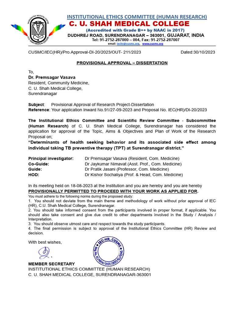 Permission letter | PDF | Social Programs | Medicine