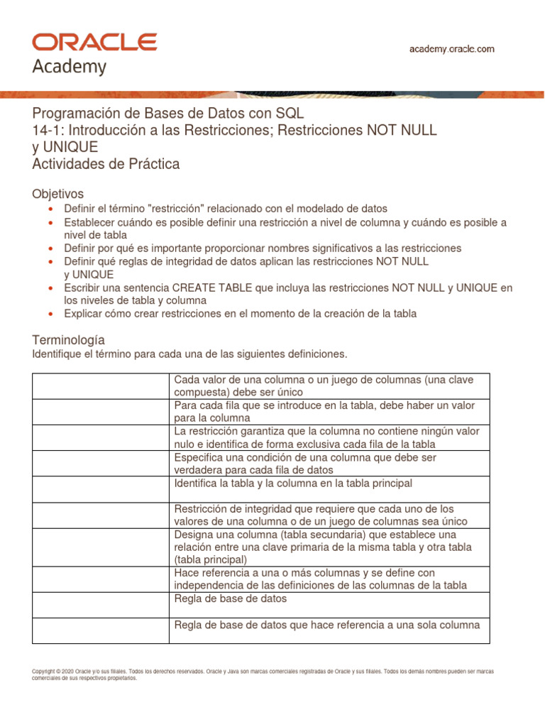 DP 14 1 Practice Esp | PDF | Bases de datos | Gestión de datos