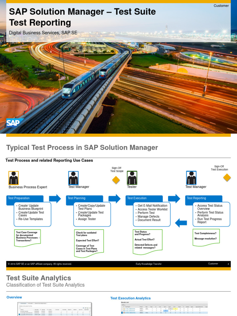 Test Reporting in SAP Solution Manager | PDF | Analytics | Software ...