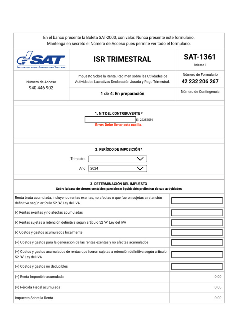 Isr Trimestral Sat-1361 | PDF | Impuestos | Impuesto sobre la renta