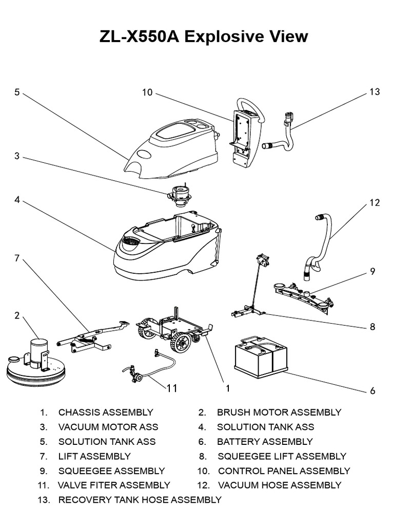 ZL-X550A Exploded View and Part List | PDF | Washer (Hardware ...