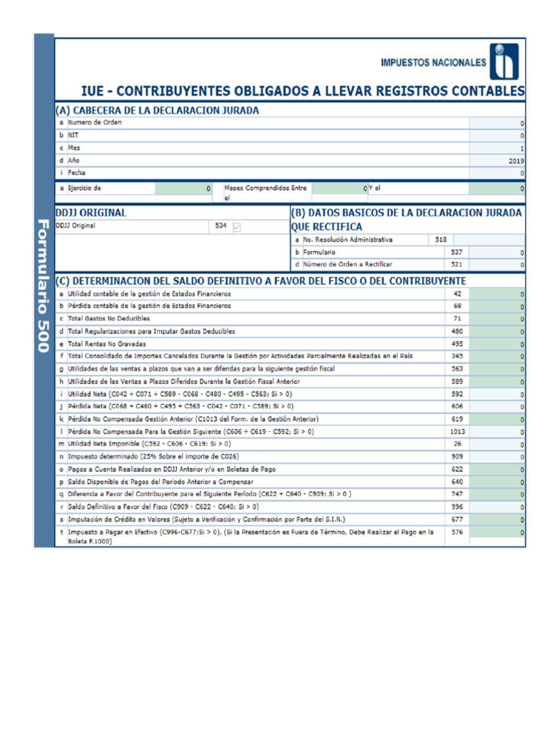 Formulario 500 v2 | PDF